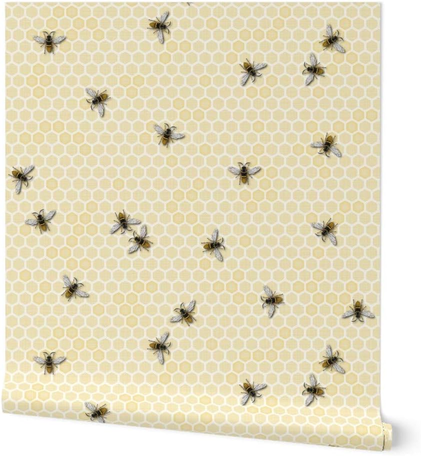 Peel & Stick Wallpaper Swatch - Honey Bee Honeycomb Beehive Farming ...