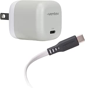 Amazon.com: Ventev – 30W USB C Wall Charger with 3.3ft USB C to USB C Cable for iPhone 16/16 Pro ...