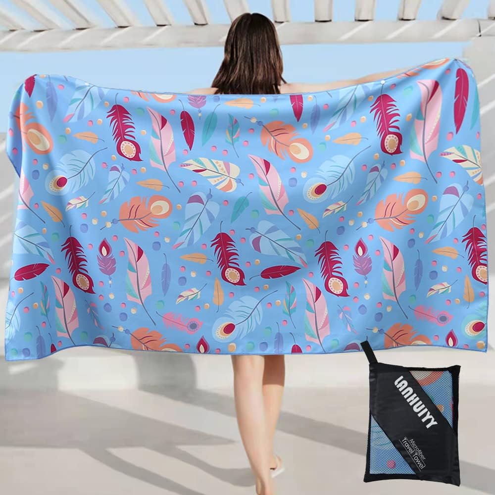 Laughhe Strandhandtuch,75 x 150cm Mikrofaser Strandtuch Ultraleicht ...