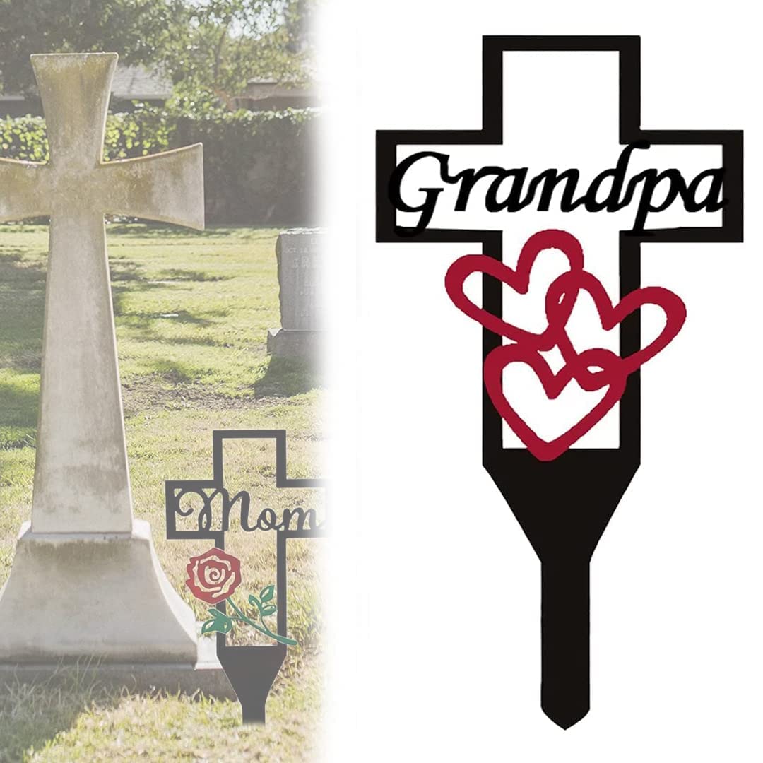 Amazon.com: JOVALT Metal Memorial Cross Garden Stake Graveyard ...