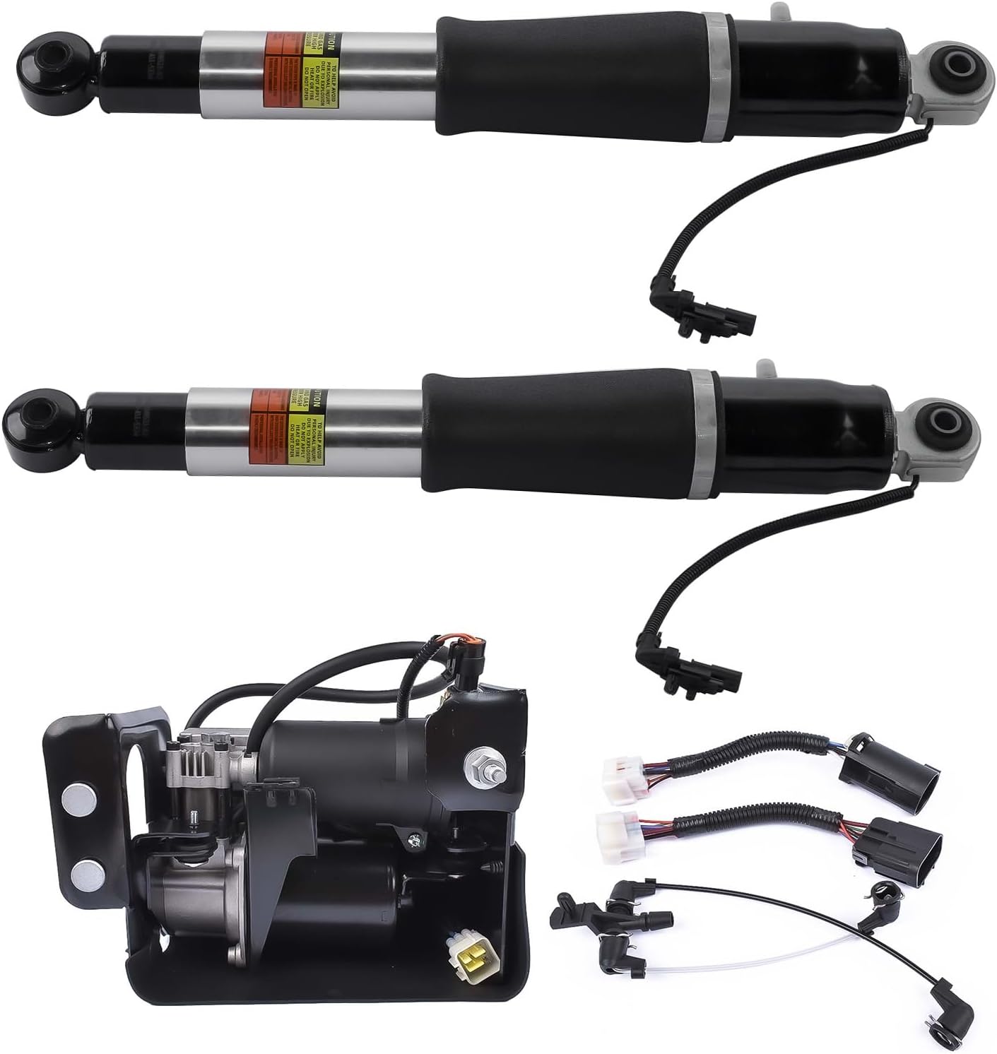 Amazon.com: Rear Air Suspension Shock Struts + Compressor Pump ...