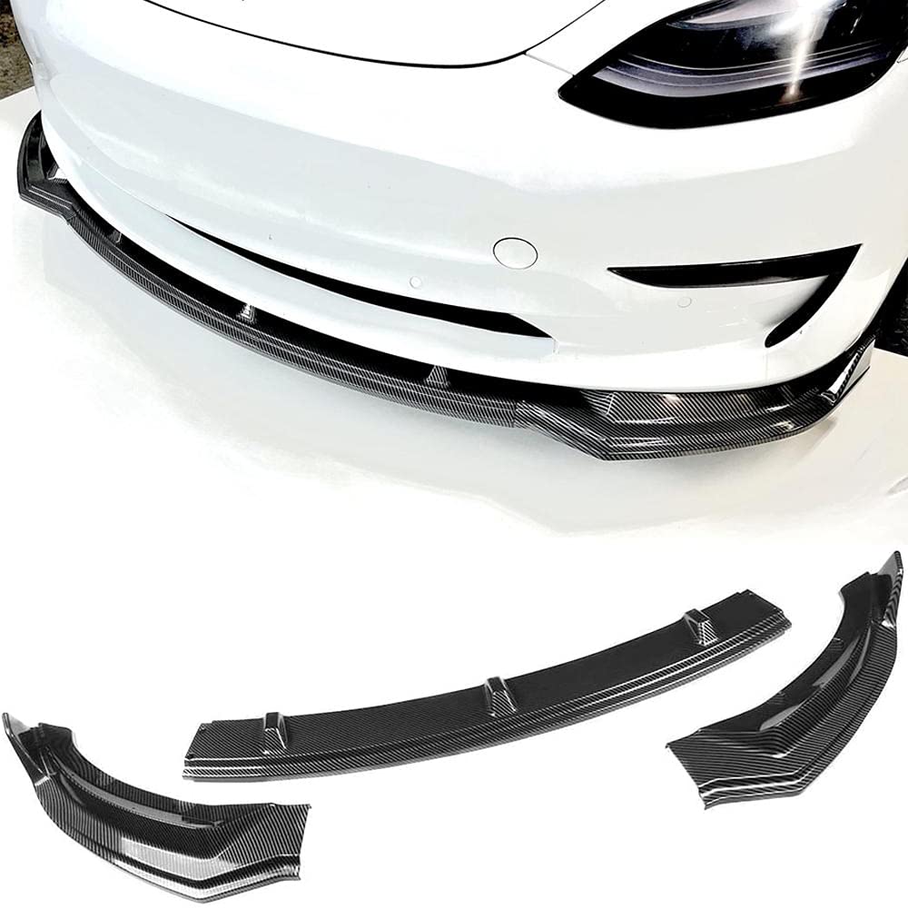 SPEEDPARK for Tesla Model 3 Front Bumper Lip Kit Car Glossy Mods ...