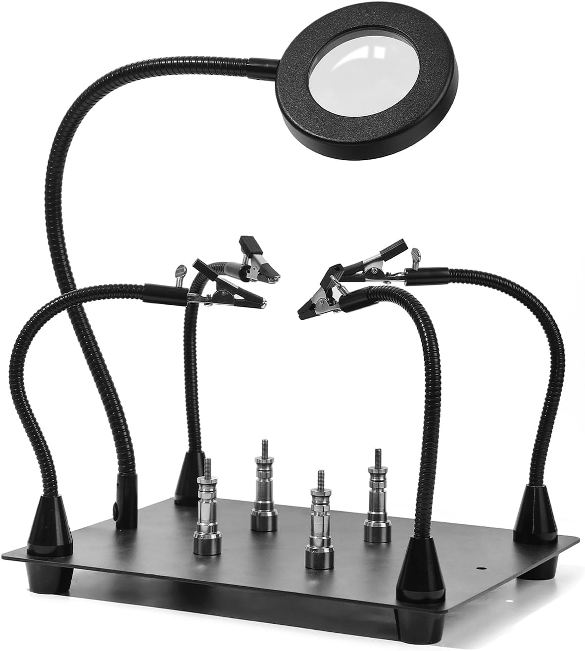 Magnetic Third Helping Hands Soldering Station Tool 6X LED Magnifying ...