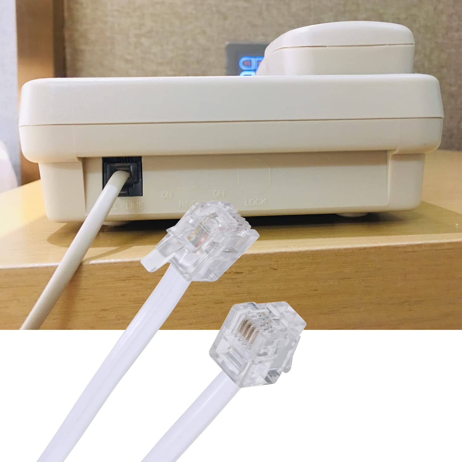 TOYAYAYO 20-Ft Telephone landline Extension Cord Cable Cord with ...