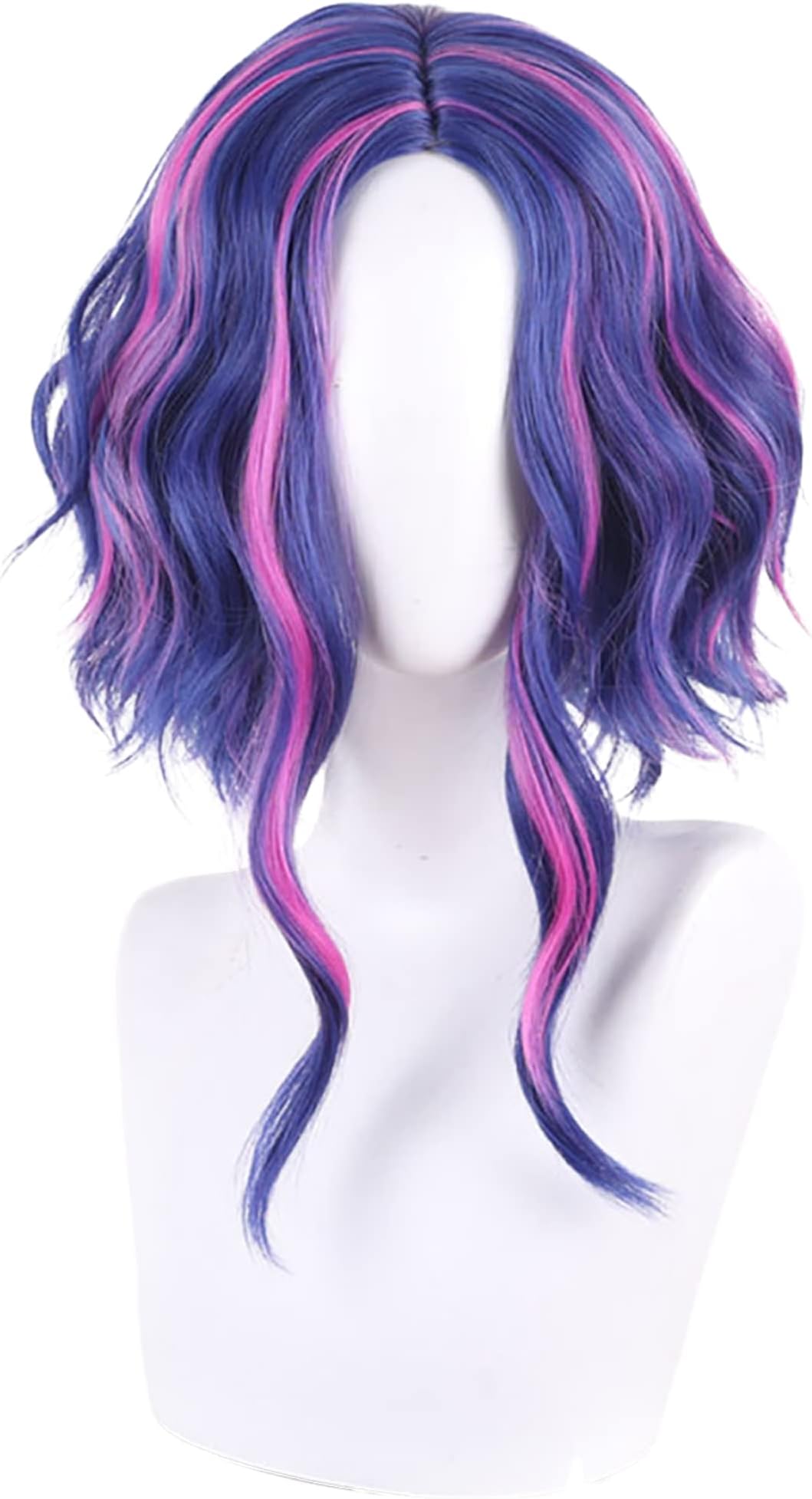 Amazon.com: Anime Cosplay Wig for Purple Short Wavy Curly Hair ...