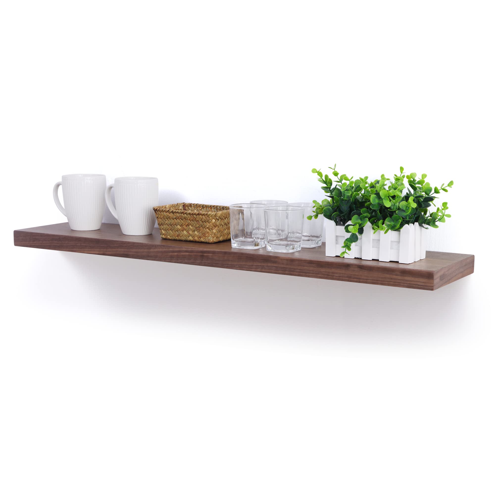 Fun Memories Floating Shelves - 8 Inch Deep Rustic Wooden Wall Shelves ...