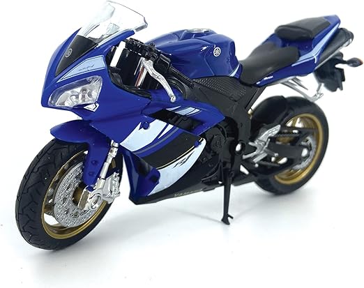Amazon.com: Welly Die Cast Motorcycle Blue Yamaha 2008 YZF-R1, 1:18 ...