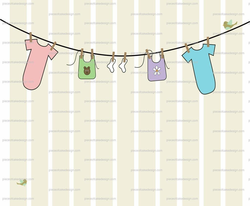 Amazon.com: 1/8 ~ Baby Shower Clothesline Birthday ~ Edible Cake ...