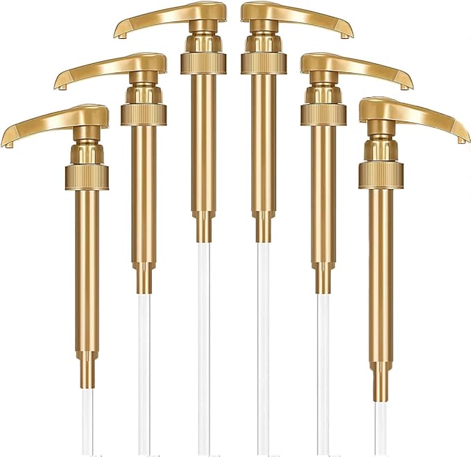 THJOPOKEEL Coffee Syrup Pump Dispenser, 6 Packs Gold Little Squirt ...