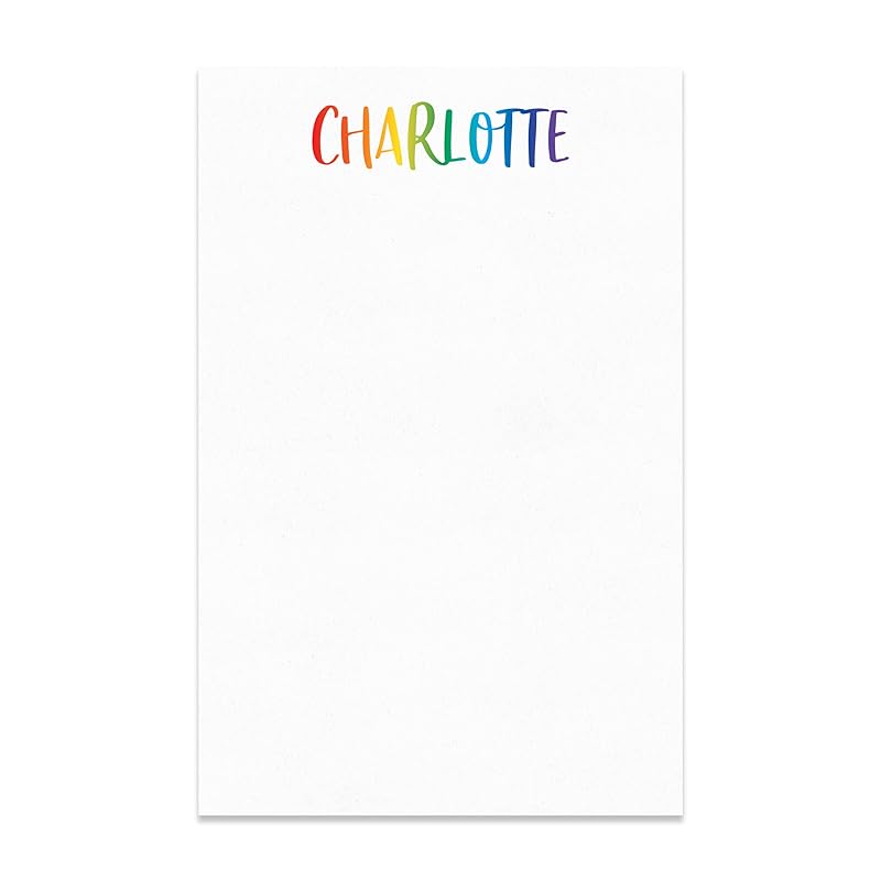 Amazon.com: Personalized Notepad for Kids with Name in Bright Rainbow ...