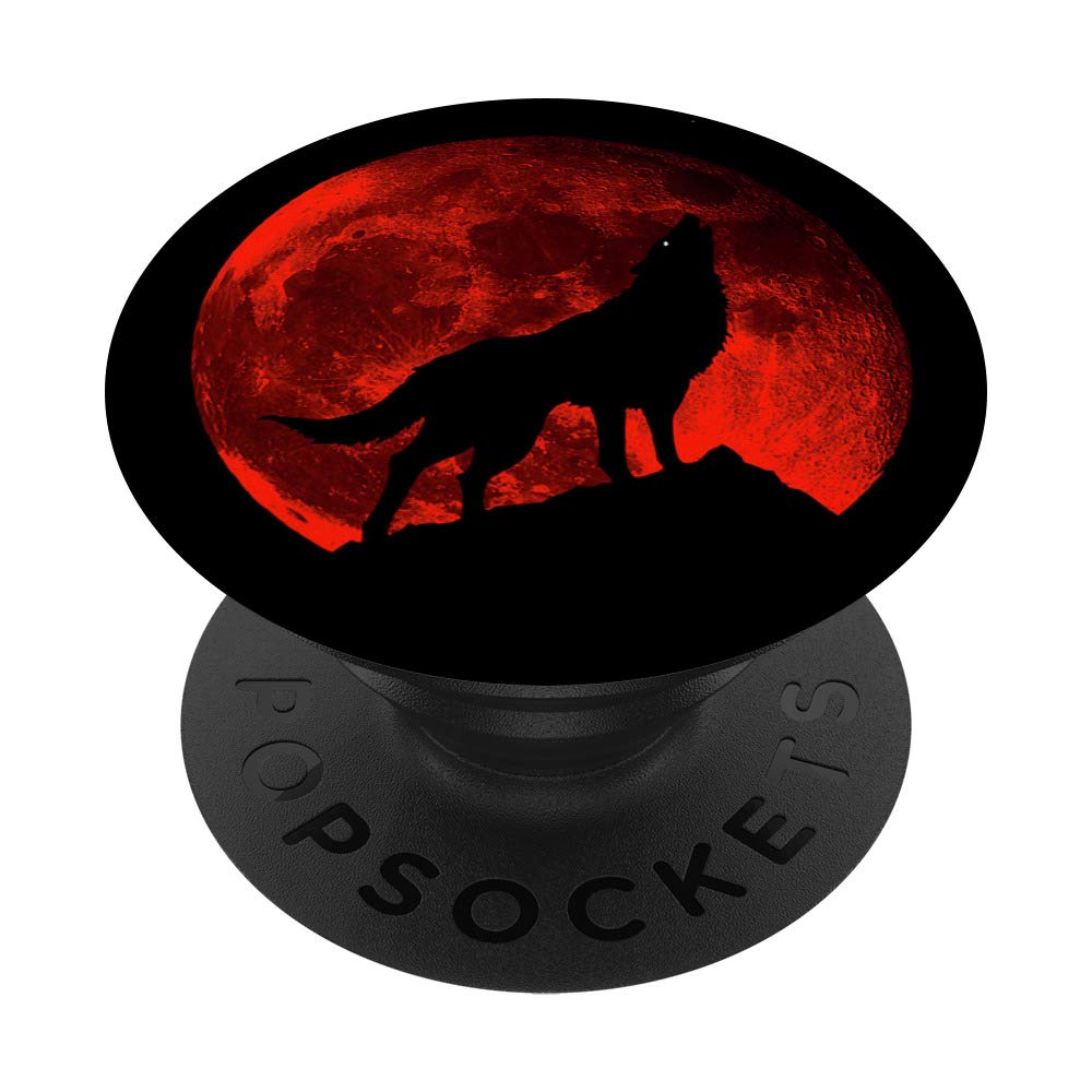 Red Moon Wolf Silhouette