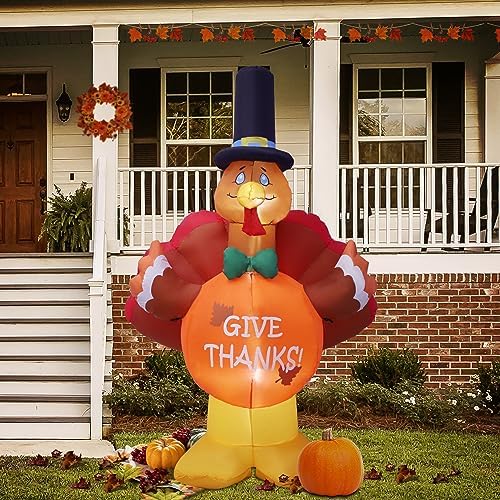 Amazon.com: MorTime 6 FT Thanksgiving Inflatable Turkey, Blow up ...