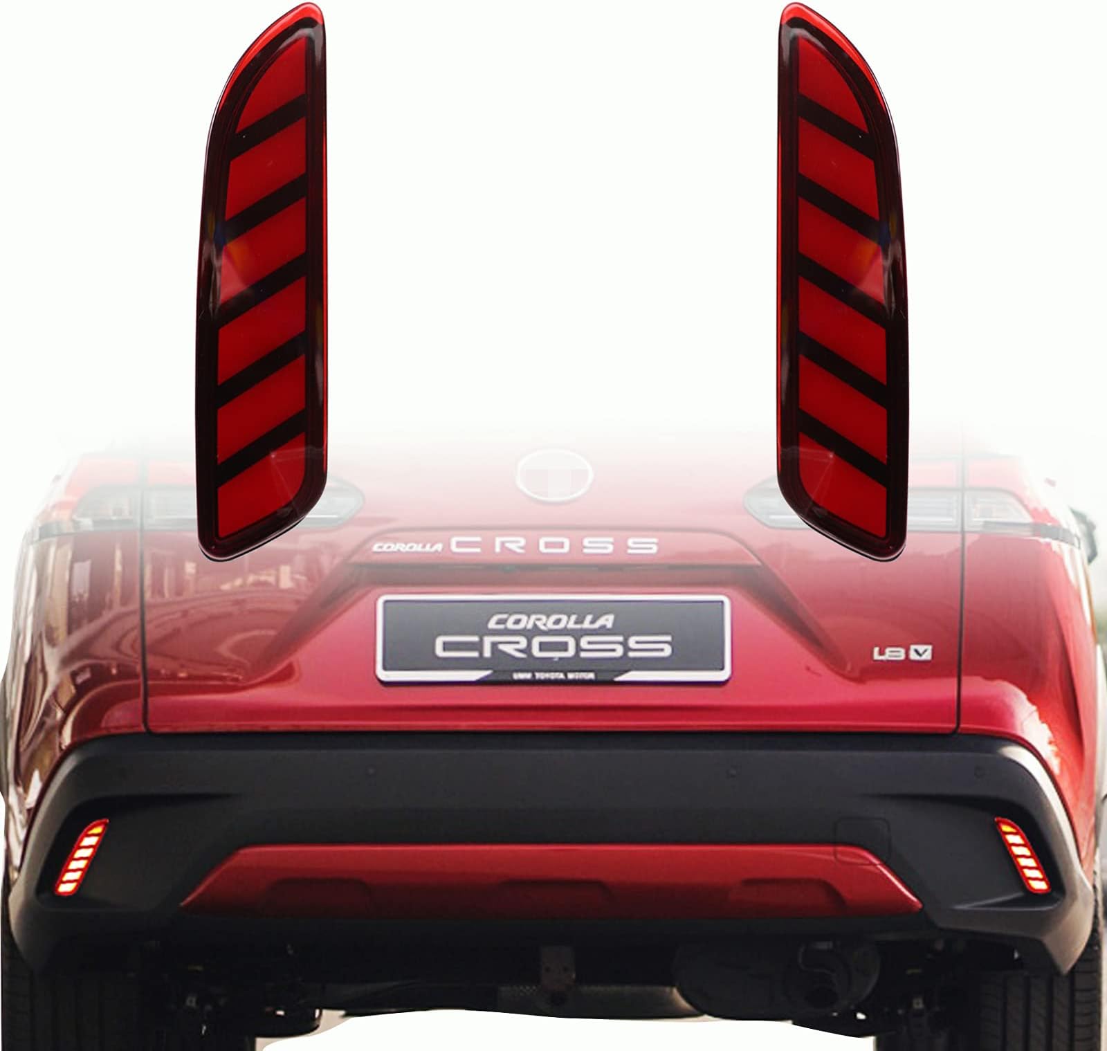 Amazon.com: GETITALONE Red LED Rear Bumper Reflectors Brake Tail Light ...