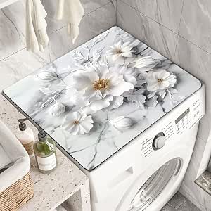 Amazon.com: Nouiroy Flowers Washer Dryer Dust Cover Mat For Top ...