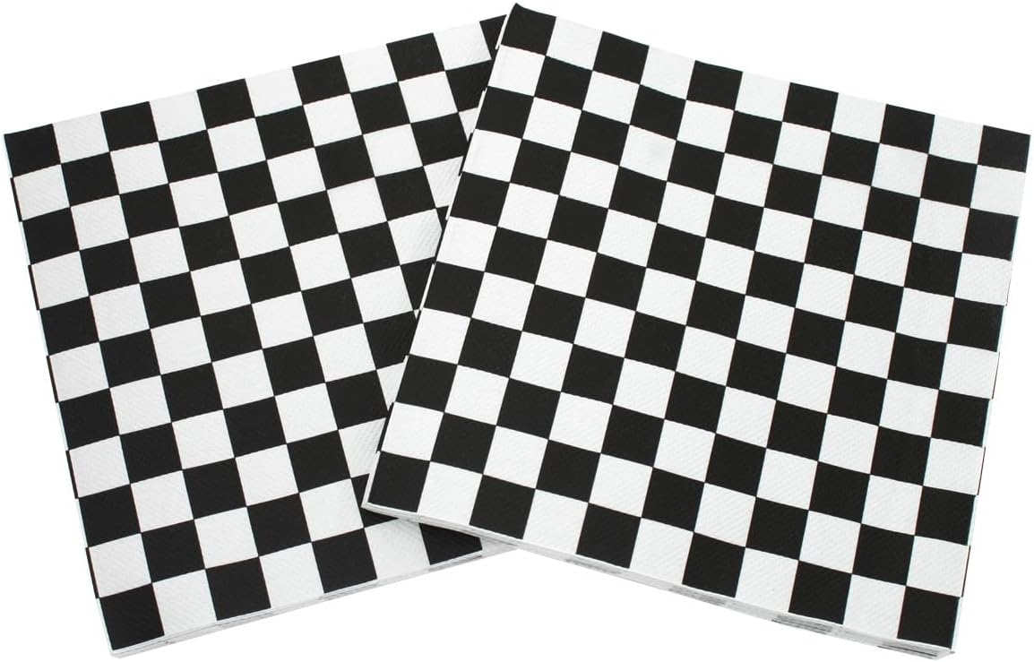 Amazon.com: AYAROS 40 Pack Checkered Flag Napkins Race Car Birthday ...