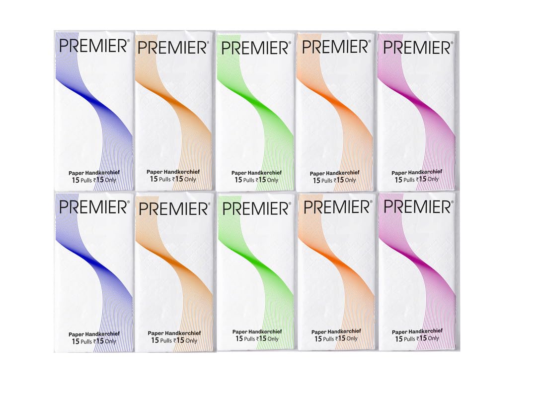 Premier 2-Ply Facial Pocket Tissue Paper - Pack of 20 (15 Pulls Each ...
