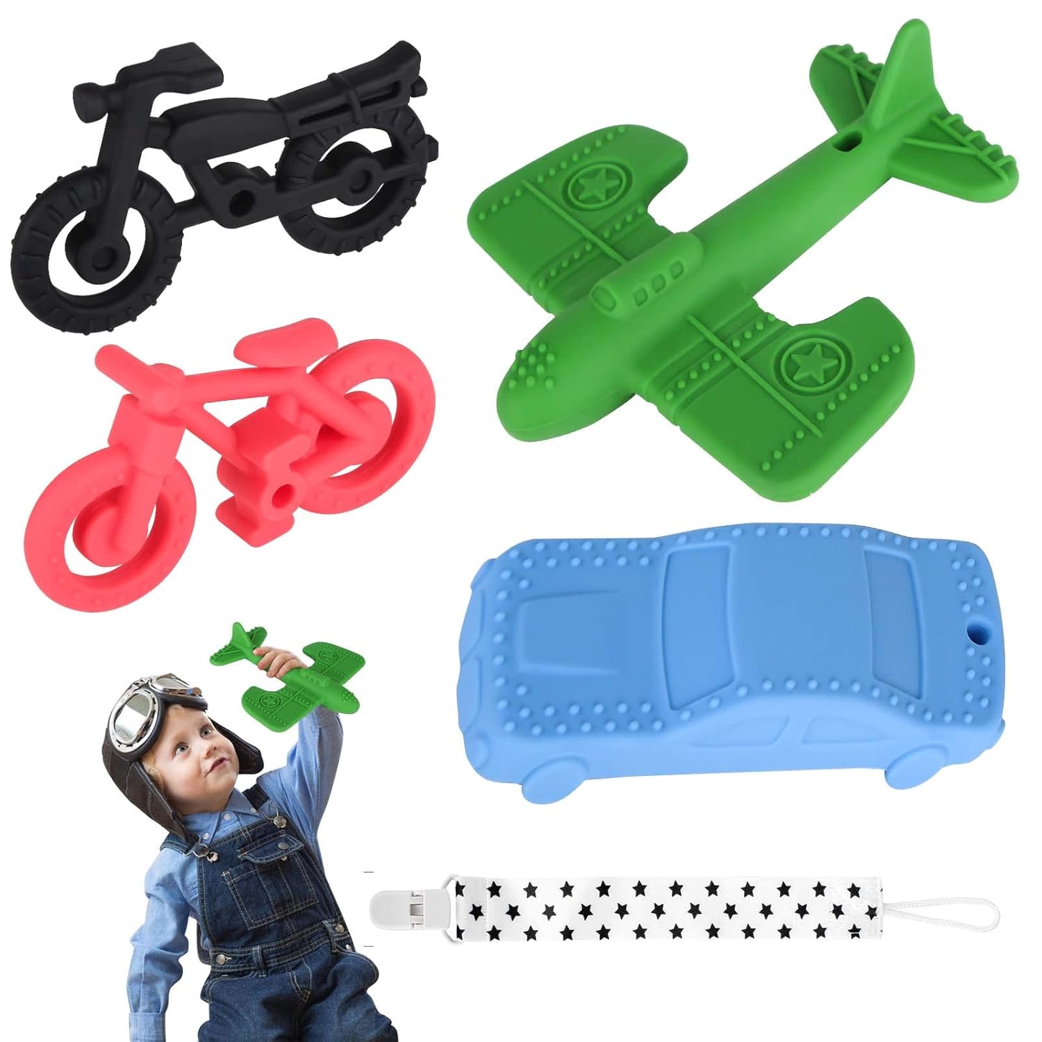 Amazon.com : Chuya Baby Silicone Teether Teething Relief Chew Toys ...