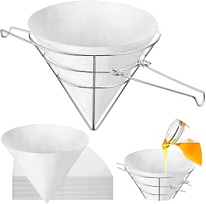 Amazon.com: Teenyyou 9 Inch Deep Fryer Oil Filter Stand with 80 Pack ...