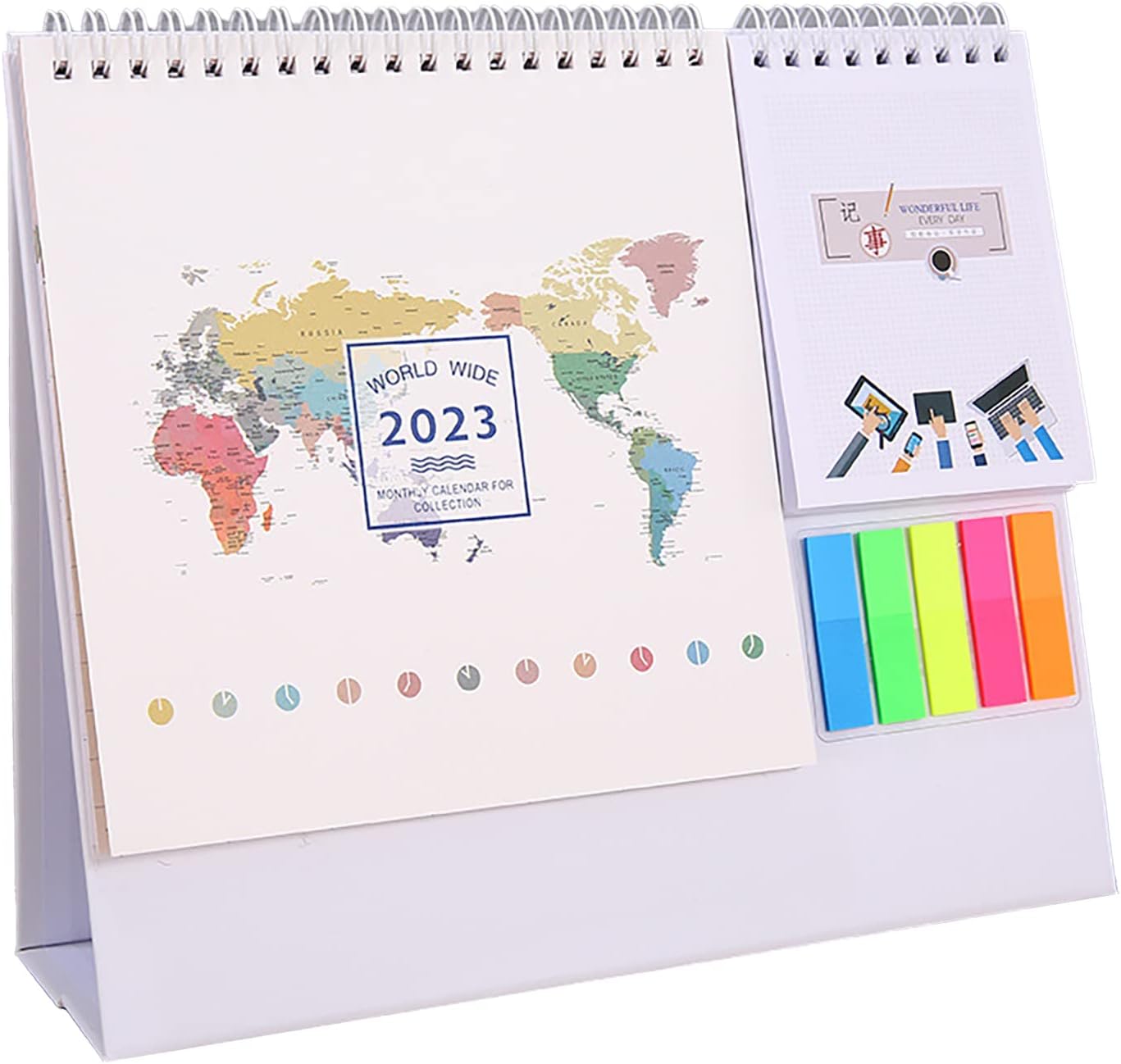 Small 2020 Flamingo Desk Calendar Monthly Flip Desktop Counter Top with ...
