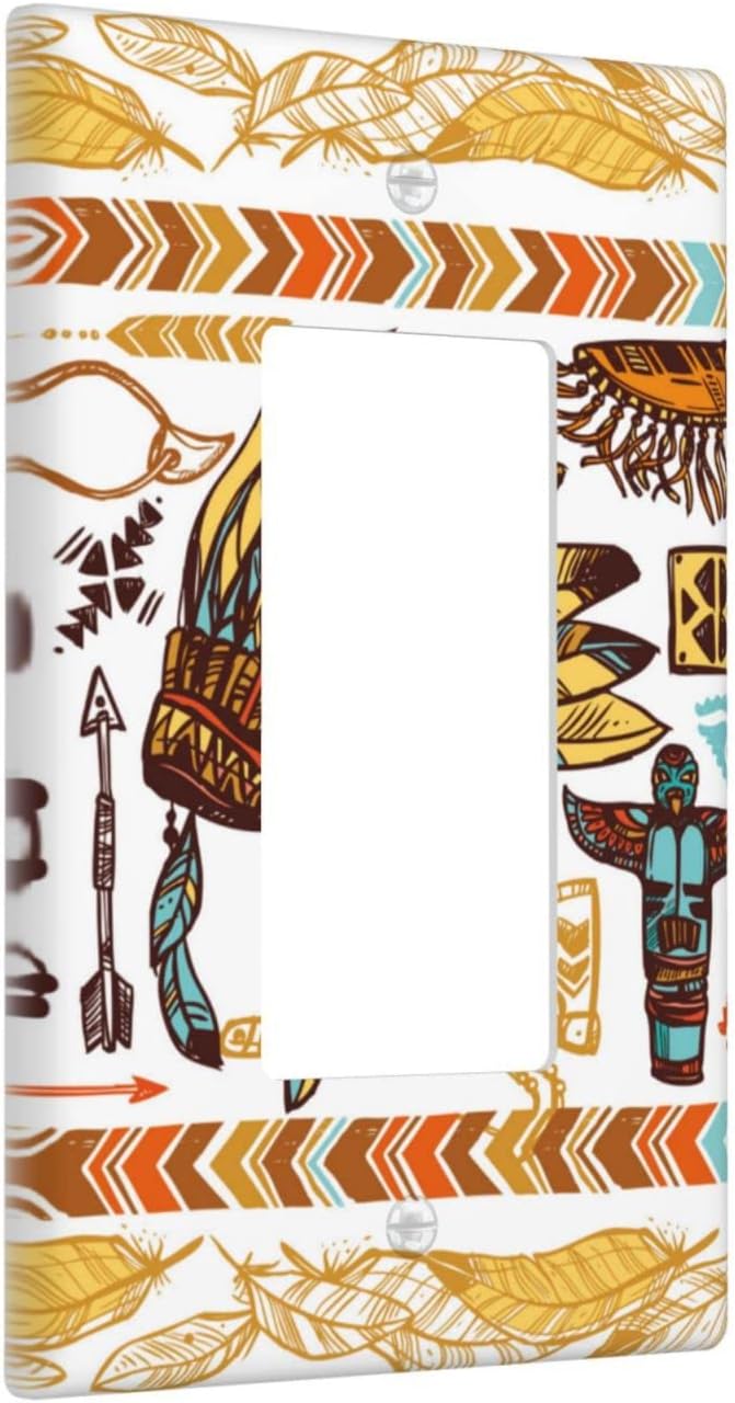 Amazon.com: MESRASEY Native Americans Feather Skull Tribal Light Switch ...