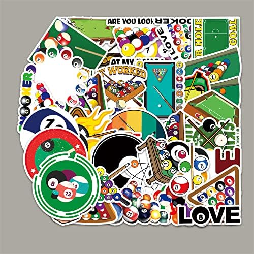 Amazon.com: Chileuma 50pcs Snooker Billiards Sport Series Stickers ...