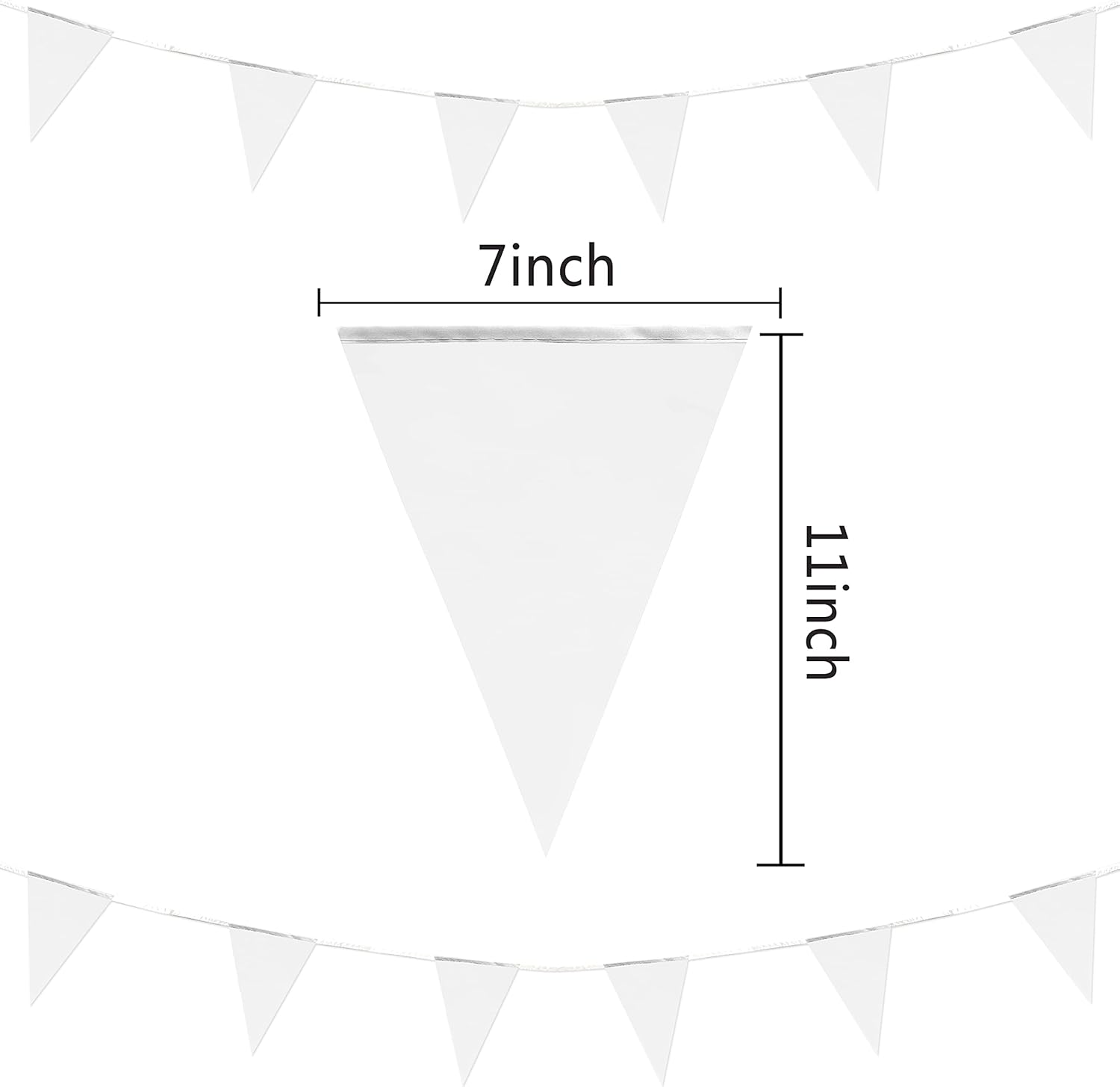 Buy LyButty 100 Feet White Pennant Banners Flags String Hanging ...