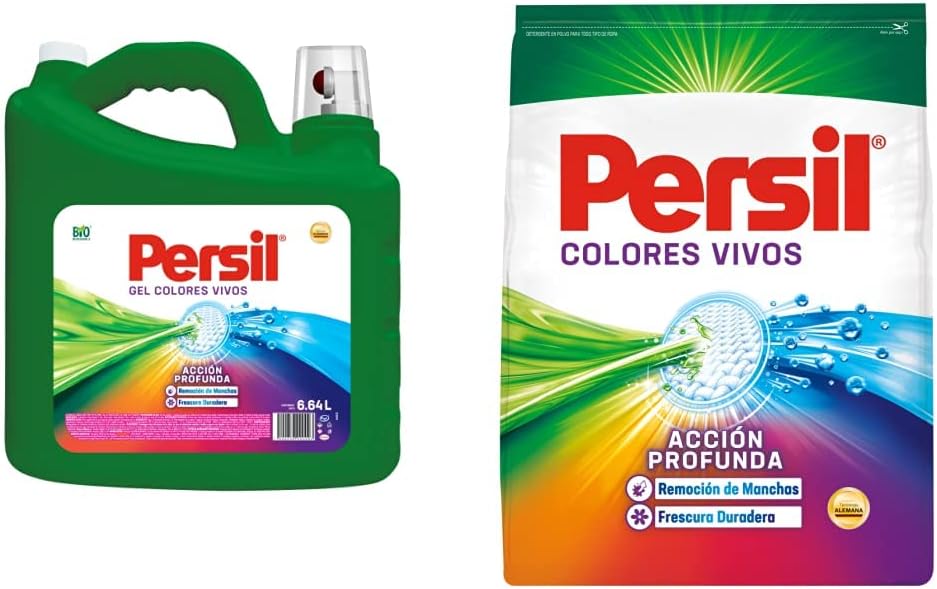 Persil - Detergente Gel Colores Vivos 6.64L Jabón Líquido para Ropa ...