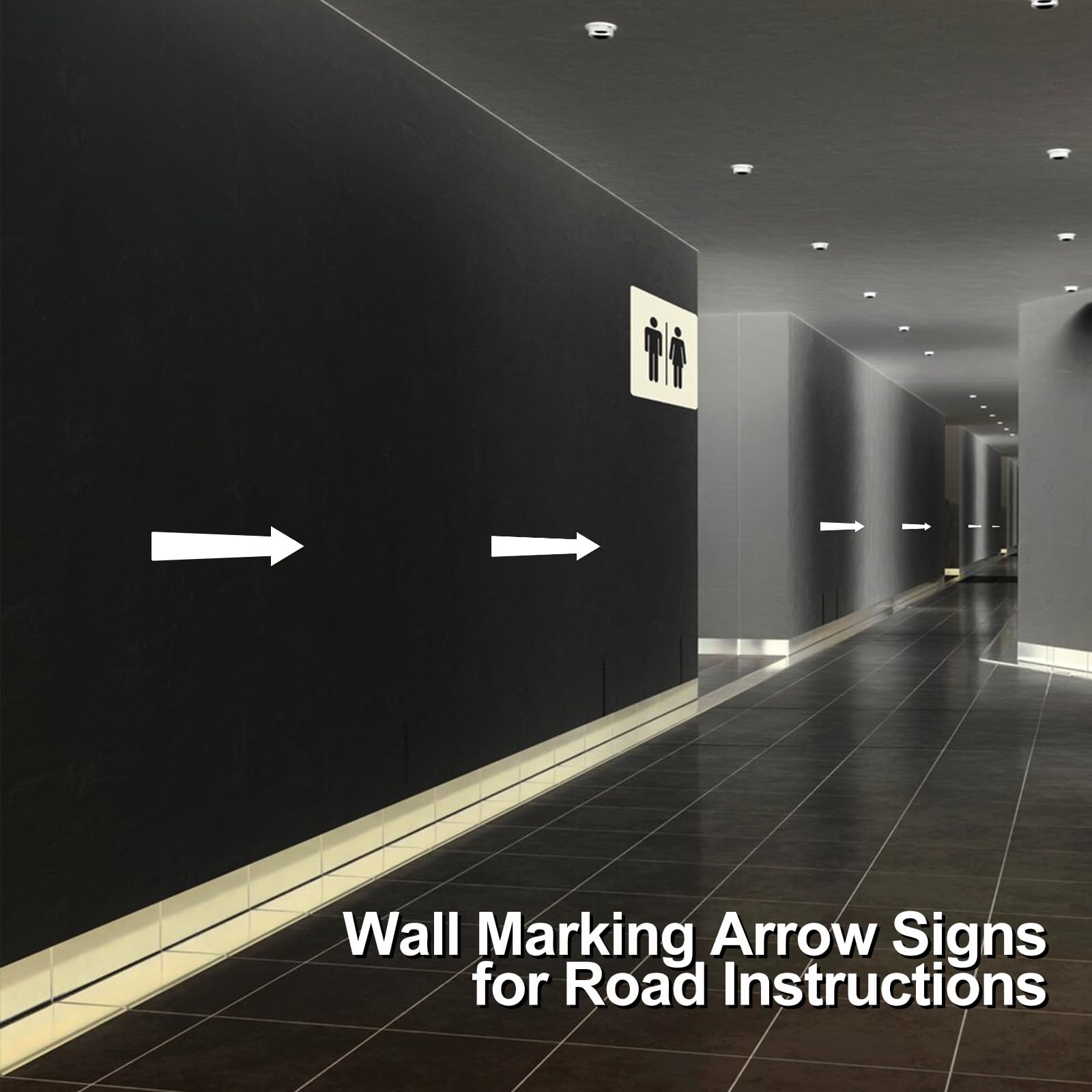 Snapklik.com : 8 X 2 Inch White Arrow Sign Stickers, 12 Pack Waterproof ...