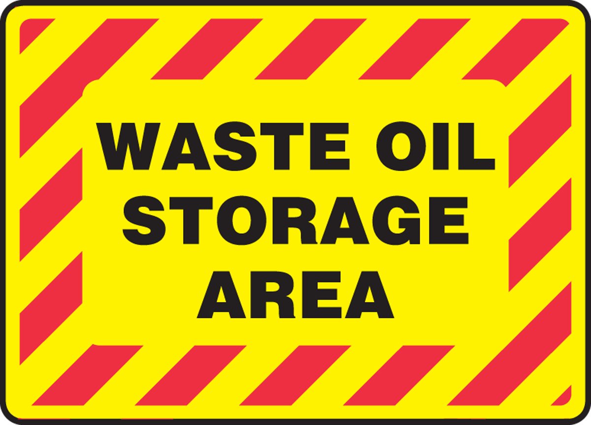Amazon.com: Waste Oil Storage Area 10X14 .125 Polycarbonate Sign ...