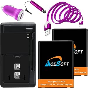 Amazon.com: Large Capacity 2X 2600mAh Business Substitutable Battery ...