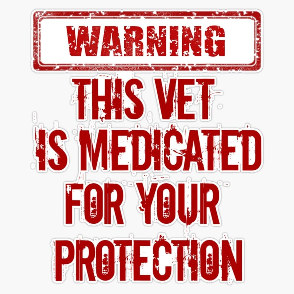 Amazon.com - Warning This Vet Is Medicated American Veteran Shirt Vinyl Sticker Waterproof ...