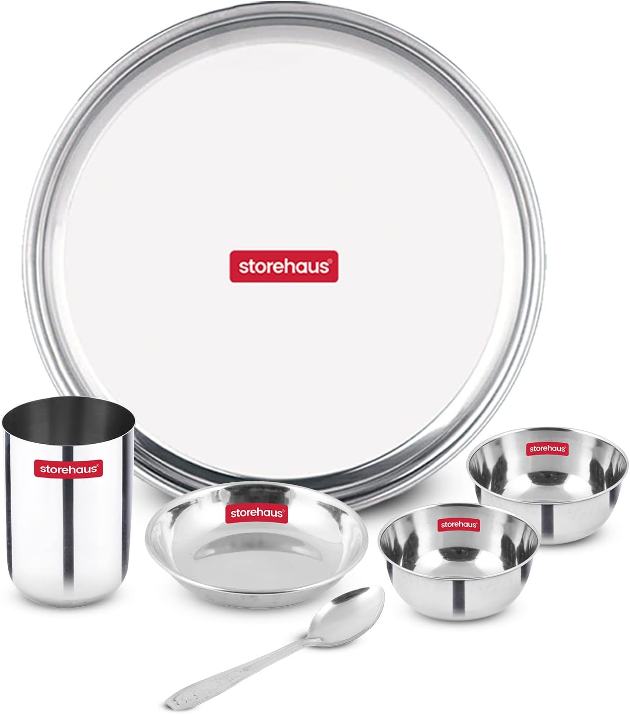 Amazon.com: Storehaus 6 Pieces Smart Stainless Steel Dinnerware/Dinner ...