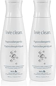 Live Clean Conditioner, Hypoallergenic Sensitive, 350 mL (Pack of 2 ...