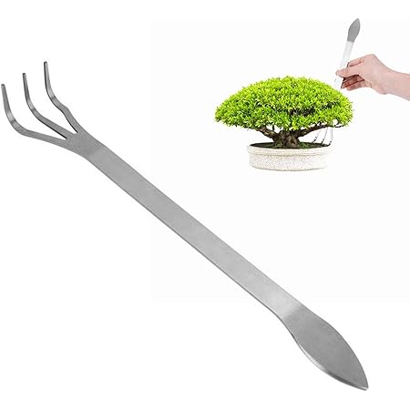 Amazon.com: Stainless Steel Root Rake 3-Prong Loosen Soil Bonsai Tree ...