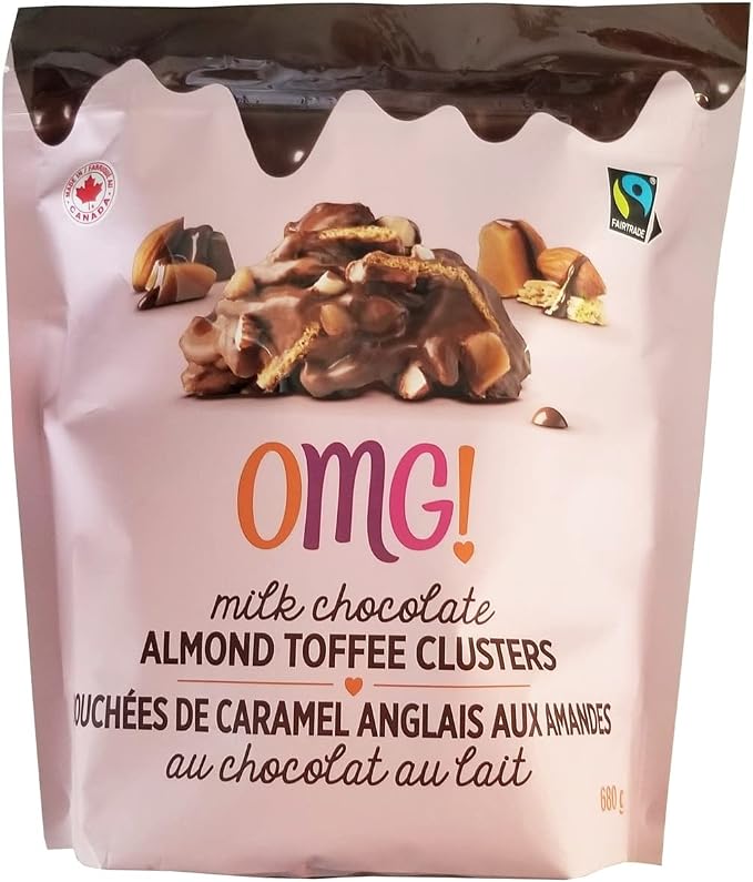 OMG! Milk Chocolate Almond Toffee Clusters 24 oz. 680g : Amazon.ca ...