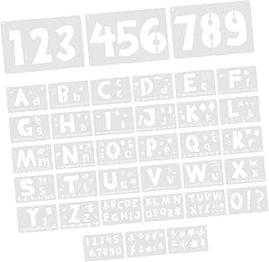 Lurrose Spray Paint Stencil 36pcs Plastic Painting Template White Child ...
