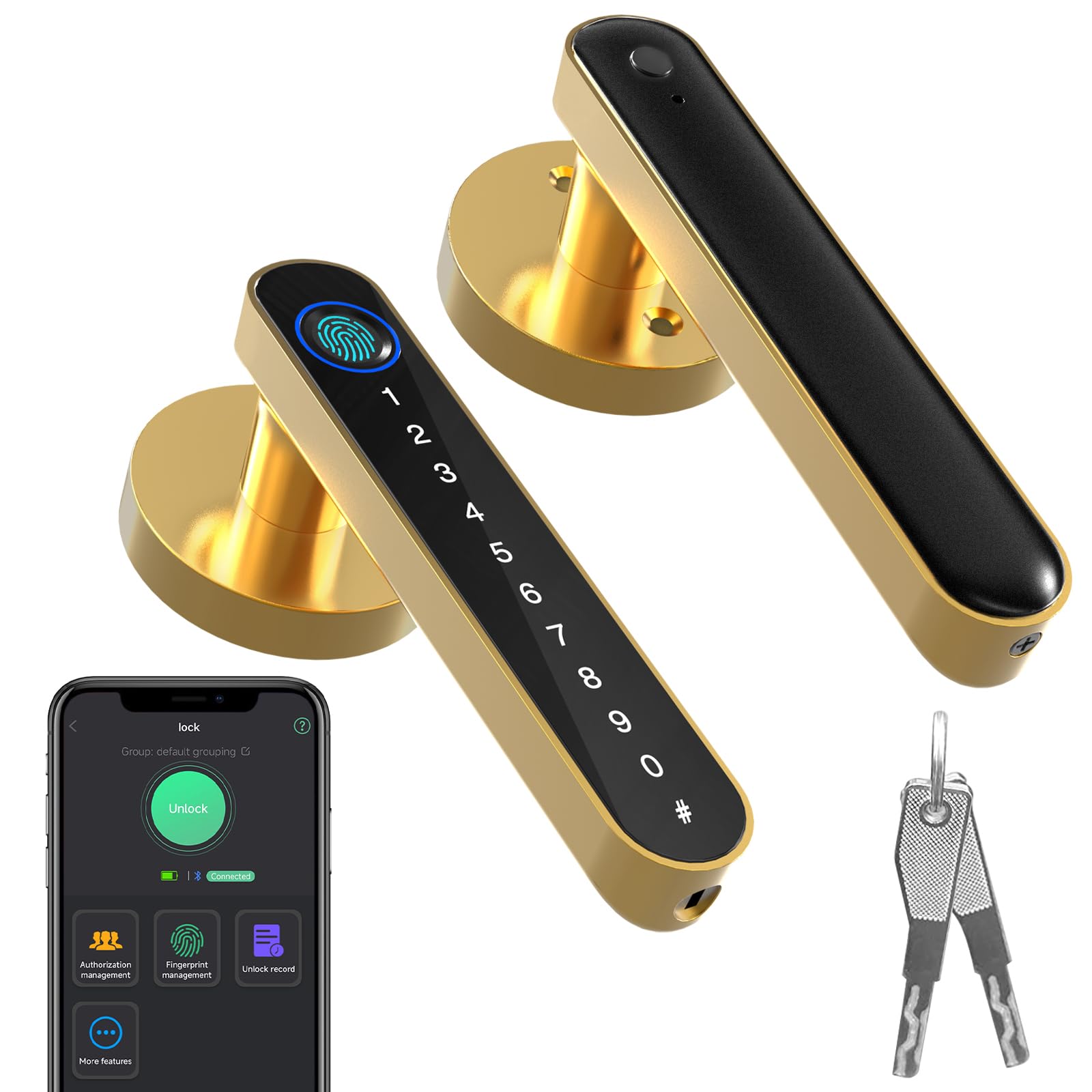 Fingerprint Handle Door Lock Smart Door Lock Levers eLinkSmart Digital ...