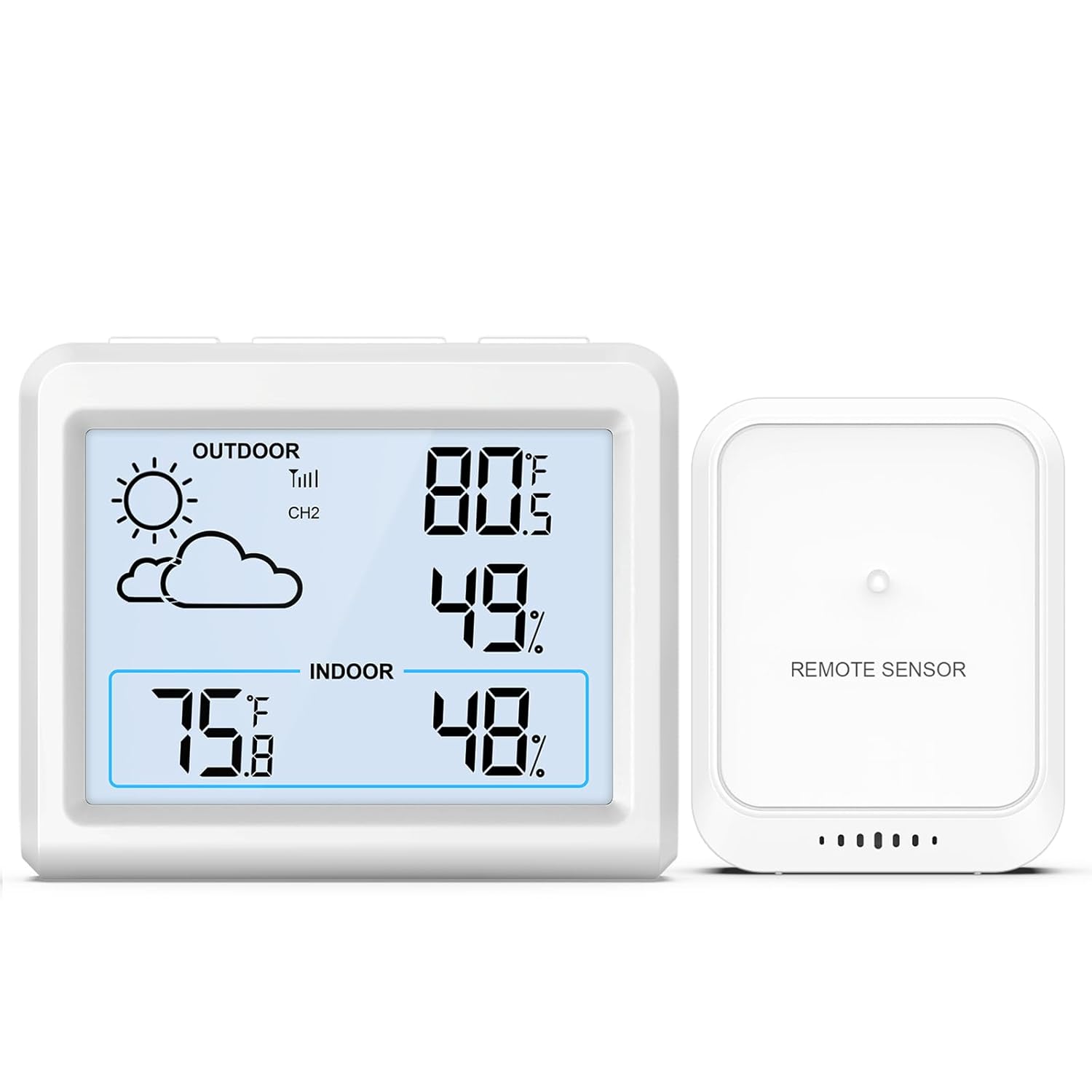Amazon.com: OQIMAX Indoor Outdoor Thermometer Hygrometer, Wireless ...