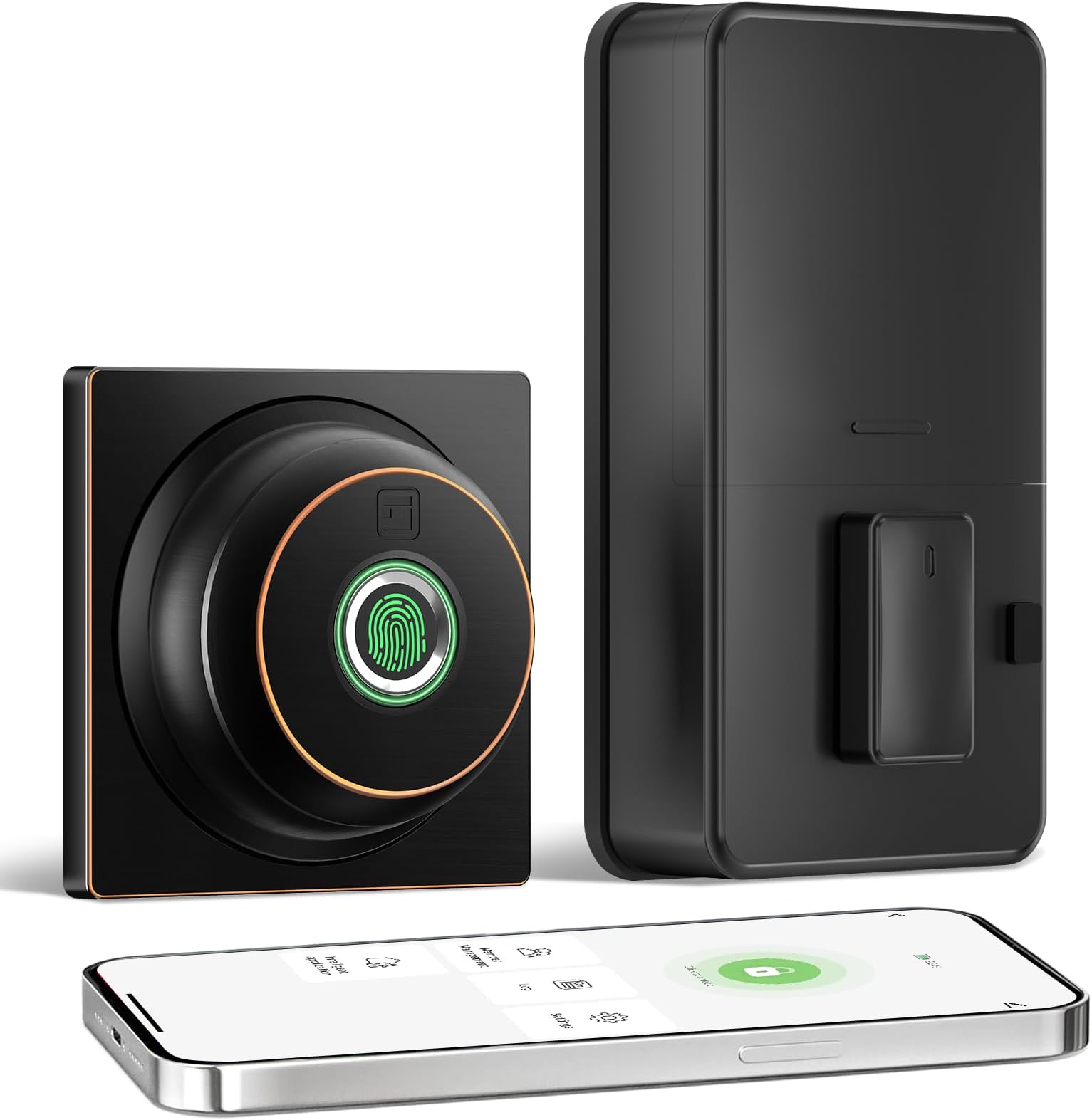 GeekTale Fingerprint Deadbolt and Fingerprint Door Knob, Smart Lock ...