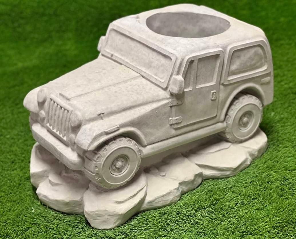Amazon.com: Concrete car Planter on Basement Figure Massive car Pot ...
