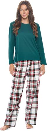Casual Nights - Conjunto de pijama de punto de manga larga para mujer y ...