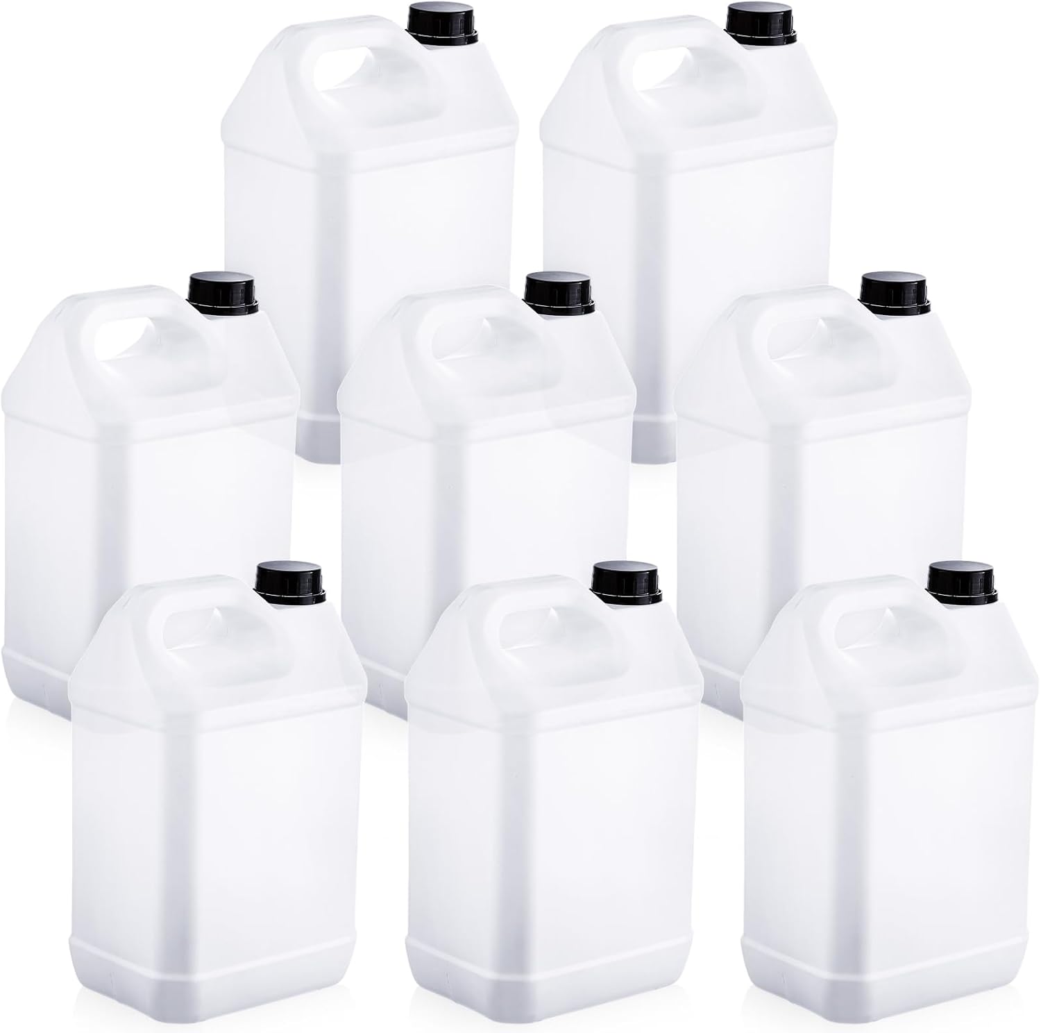 Skylety 8 Pack 1 Gallon Plastic Jug with Child Resistant Lid, Empty ...