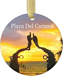 Amazon.com: Mexico Playa Del Carmen Christmas Ceramic Ornament Xmas ...