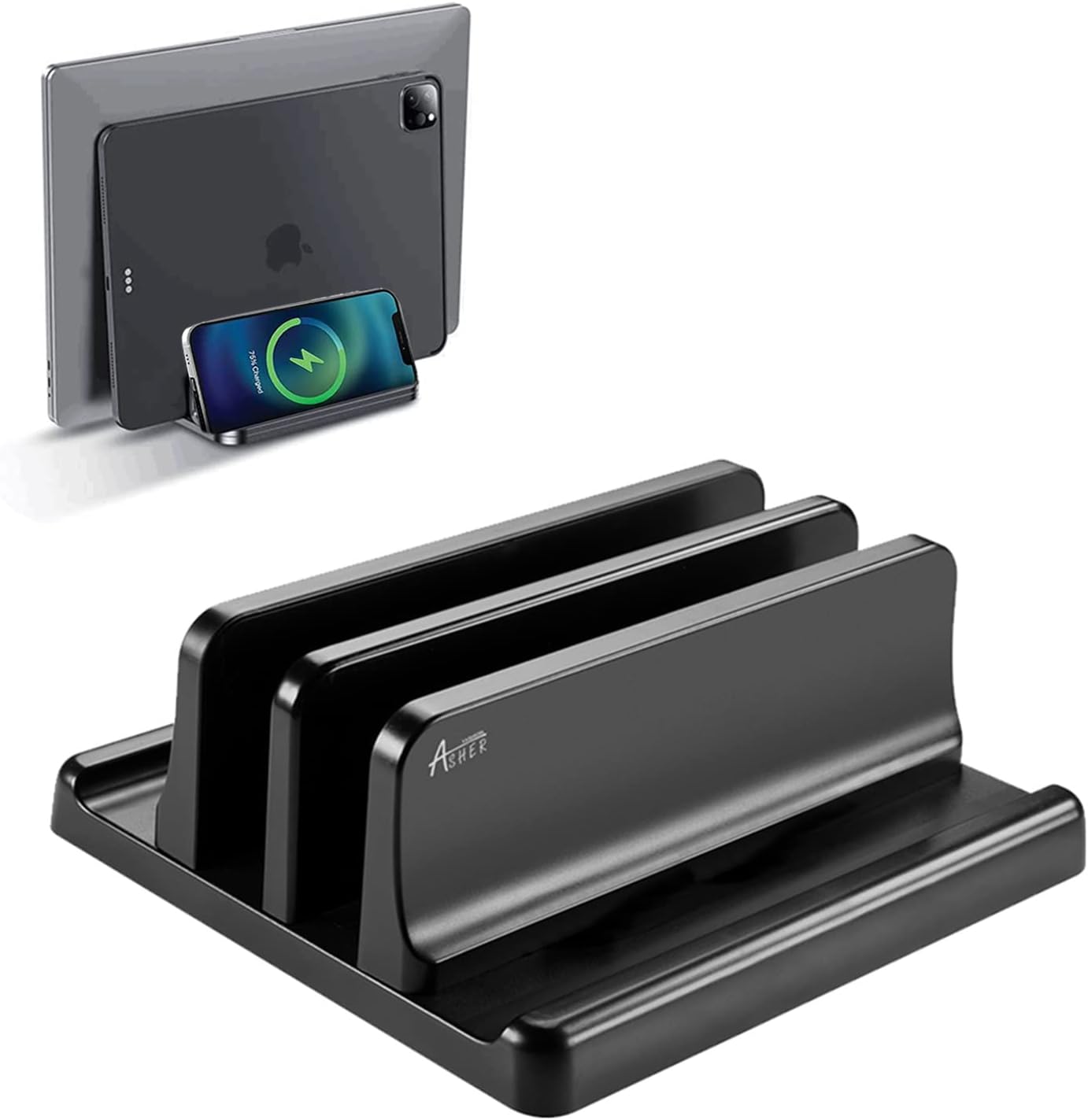 Amazon.com: Psitek Aluminum Dual Vertical Laptop Stand Dock Holder ...