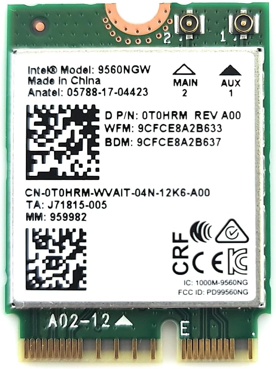 Amazon.com: Intel Wireless-AC 9560, M.2 2230, 2X2 Ac+Bt, Gigabit, No ...