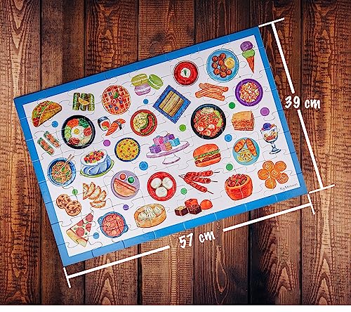 Buy World Food Puzzles for Kids Ages 4-8 | 64 Piece Jigsaw Puzzle Box ...