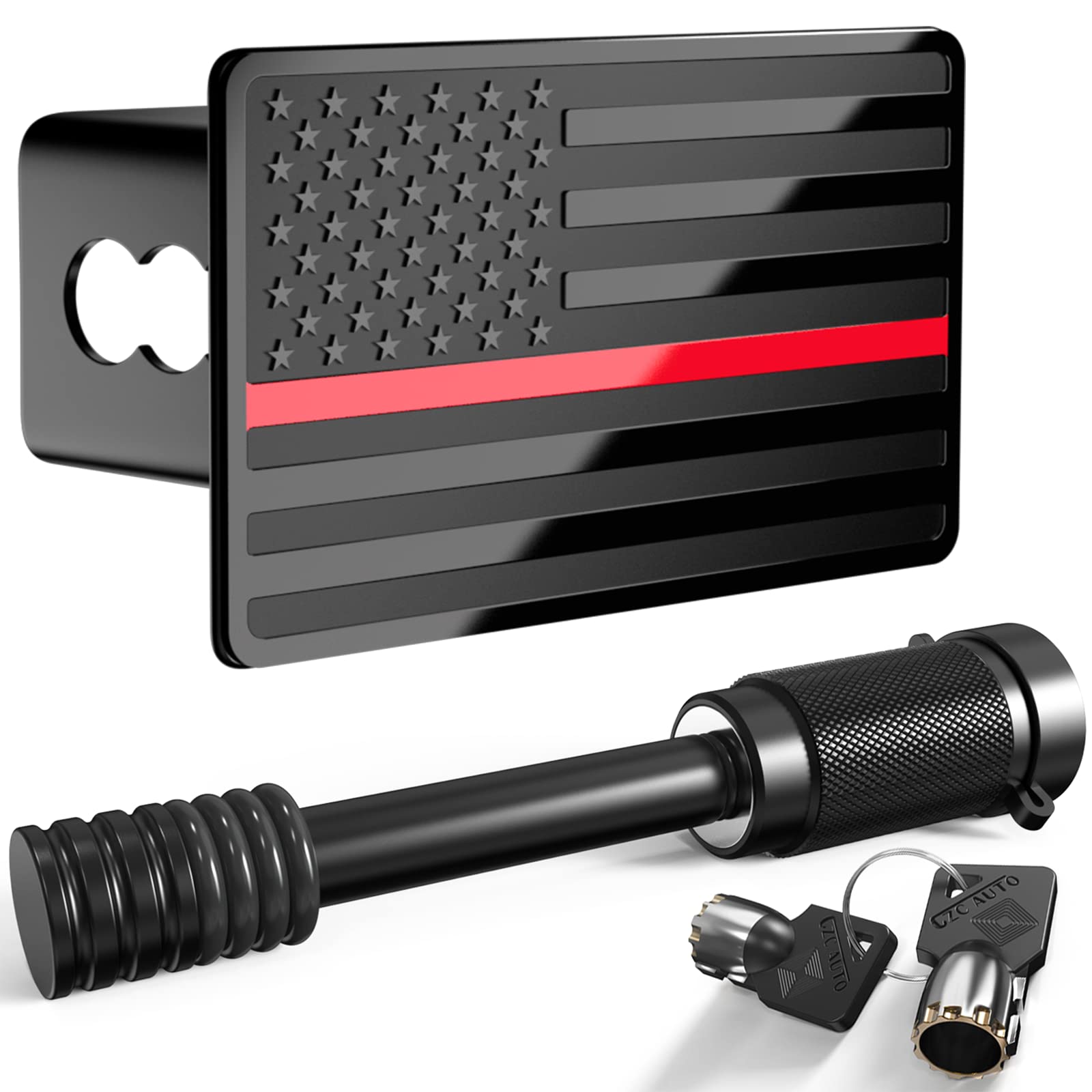 Snapklik.com : TOEASYTY Heavy American Flag Metal Trailer Hitch Covers ...