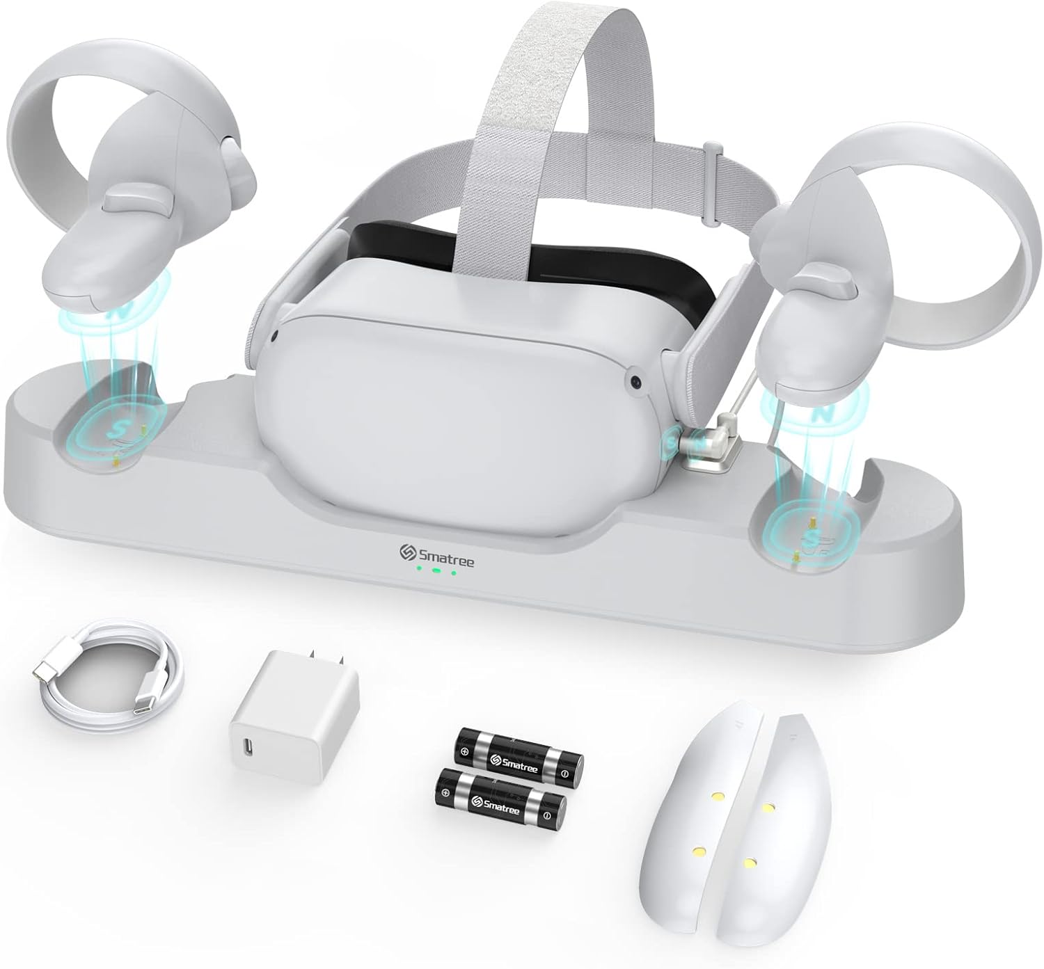 Amazon.com: Smatree Charging Dock for Quest 2, Support Elite Strap with ...