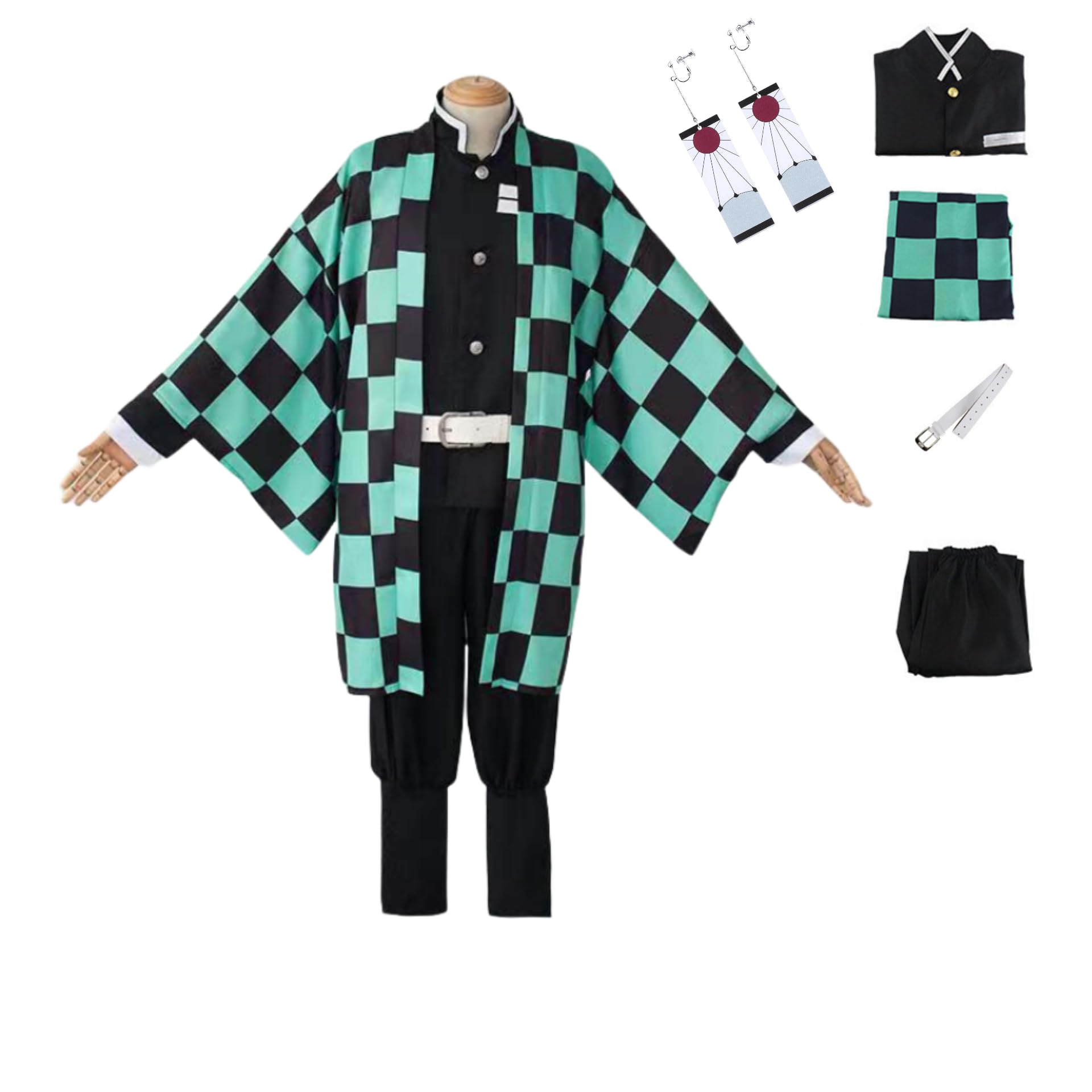 Amazon.com: Yakisle Tanjiro Cosplay Costume Unisex Adult Cloak Jacket ...