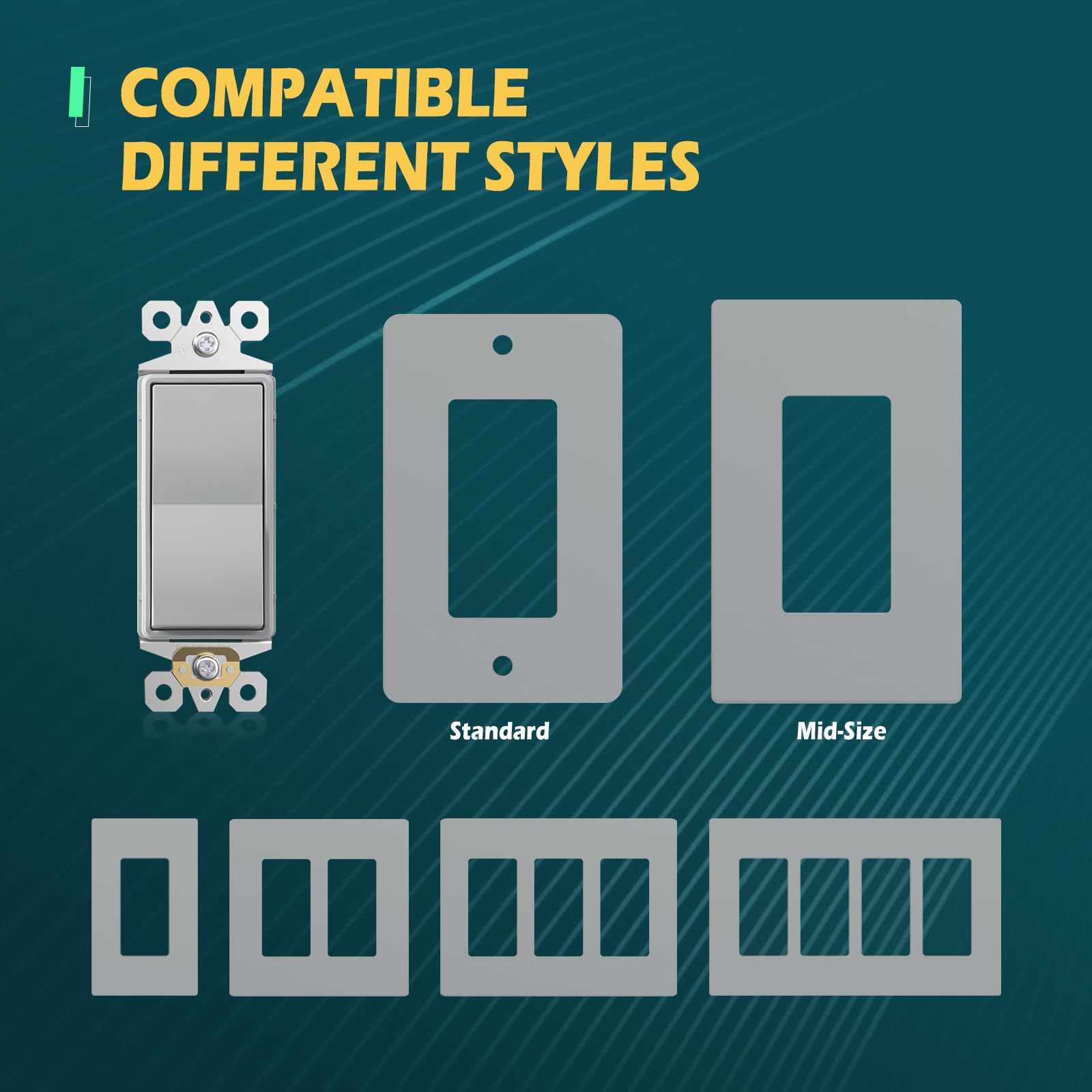 Snapklik.com : Gray 3-Way Decorator Light Switch, Decorative Paddle ...